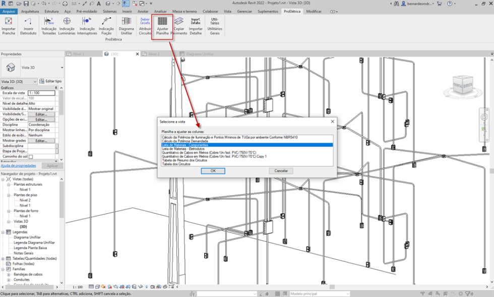 EXPORTAR PARA O REVIT (plugin revit Pro Eletrica) | MULTIPLUS